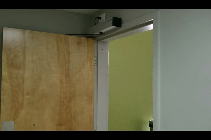 Installation of Olide Door Opener on Door with Ornate Molding – olidesmart