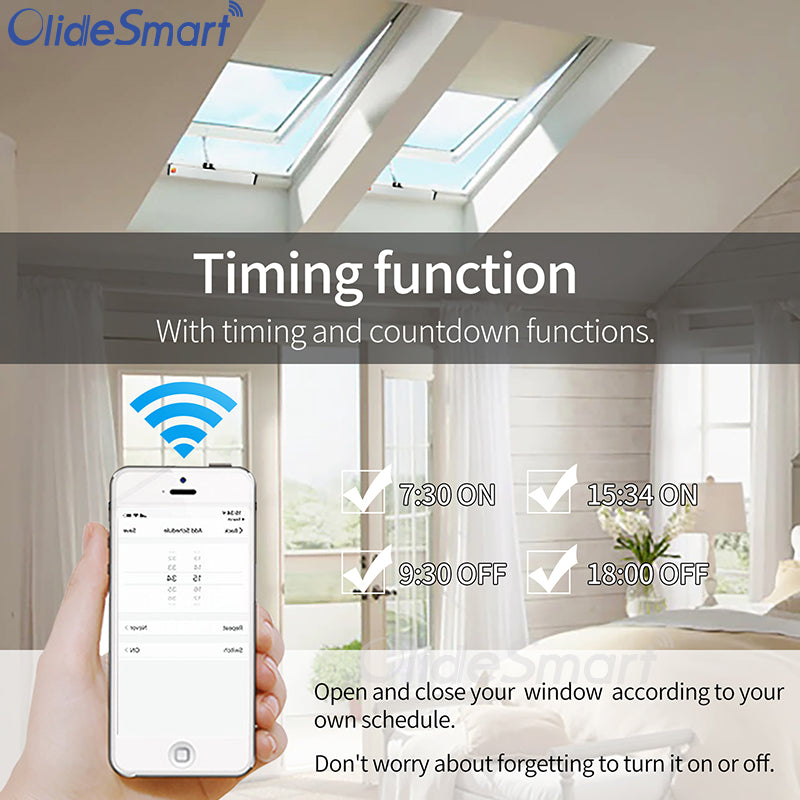 Olide Tuya Smart Window Opener, AM56 Adjustable Stroke AC Motor with P ...