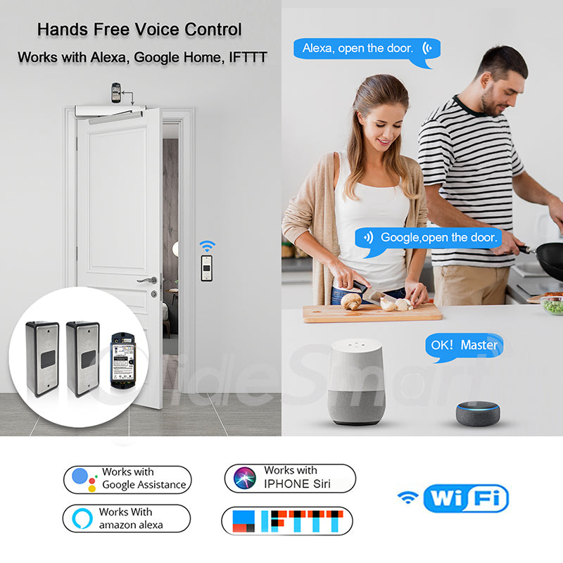 WiFi Smart Wireless Dual Swing Door Opener with Touchless Button ...