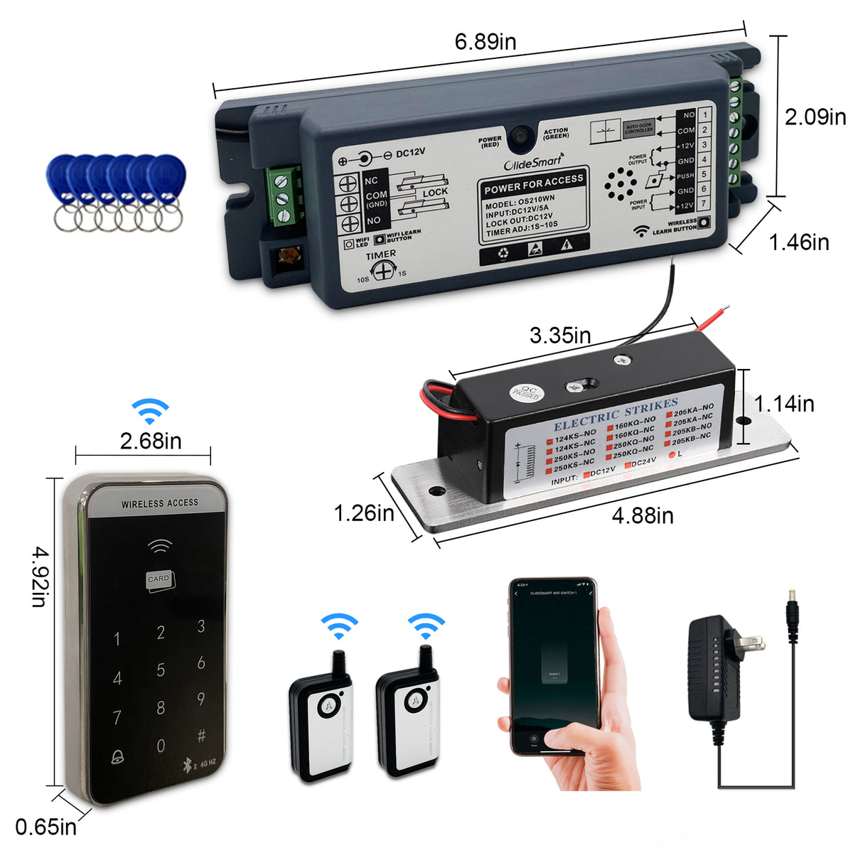 2.4Ghz Smart Phone Control Door System, Touchless Switch Control 400lb ...