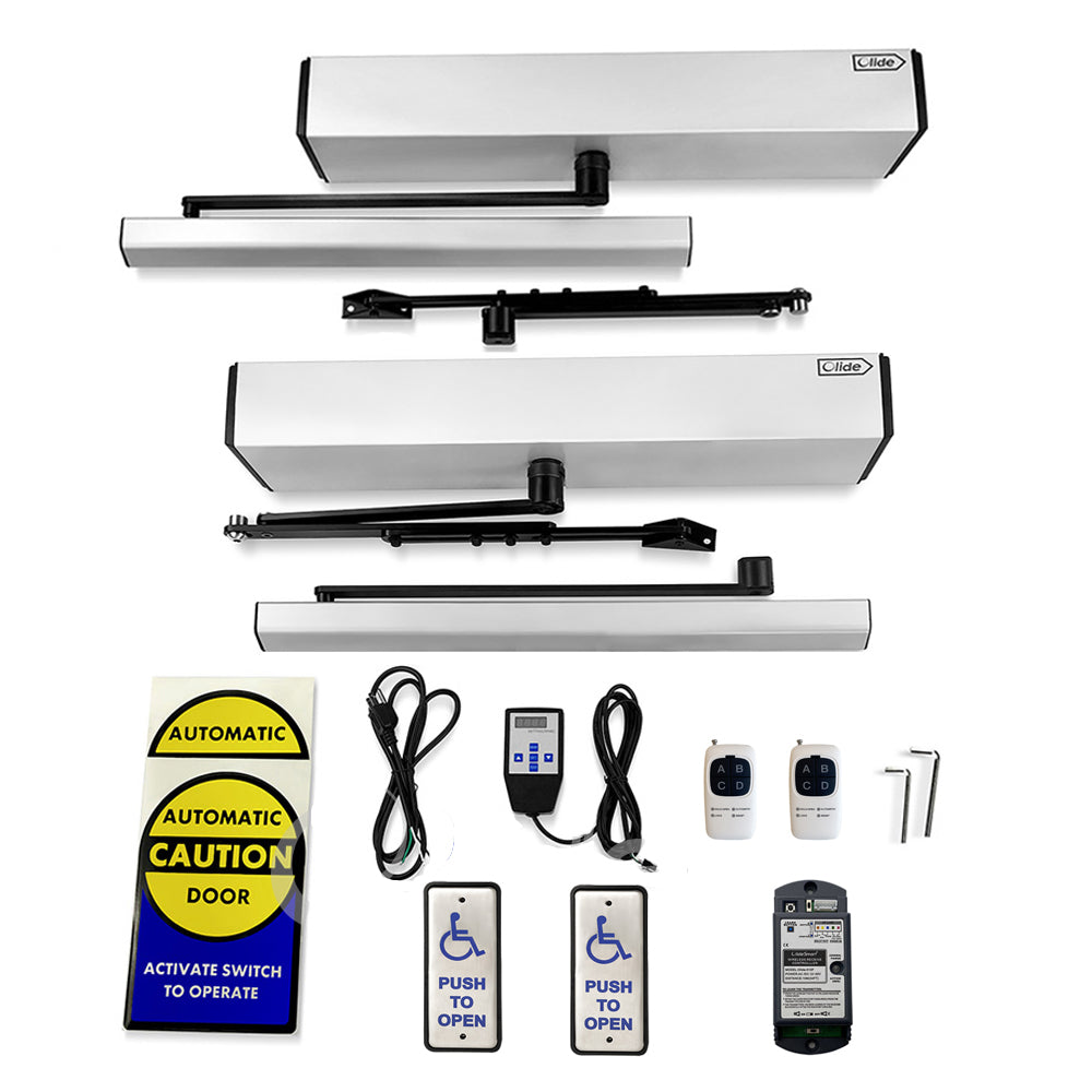 WiFi Double Electric Swing Door Operator with Slim Handicap Push Button ...