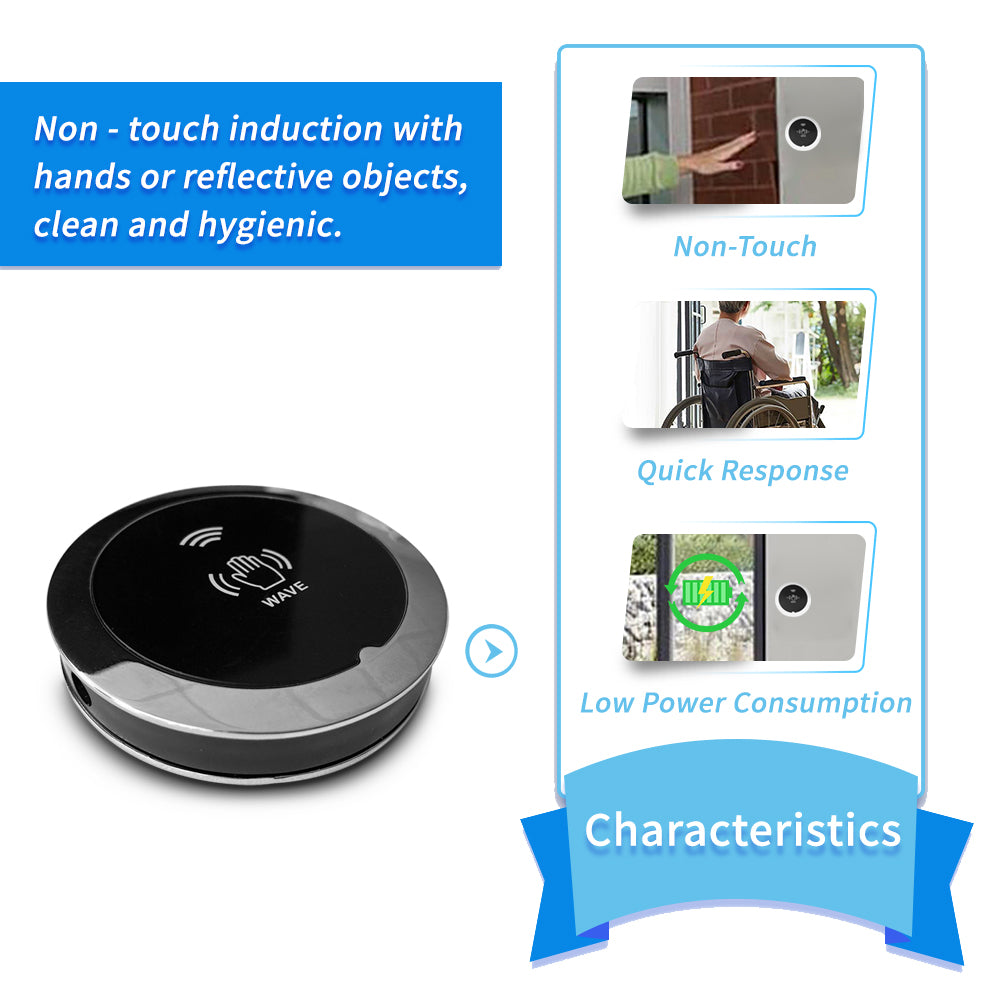 WiFi Smart Hands Free Automatic Door Opener with Wireless 2.36" Wave t ...