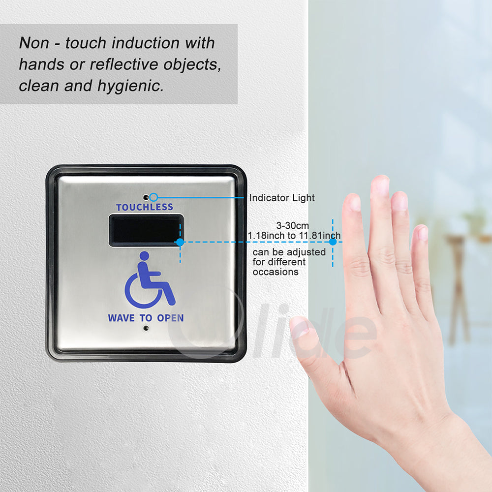 WiFi Smart Touchless Handicap Wave to Open Switch 4.5" Stainless Panel ...