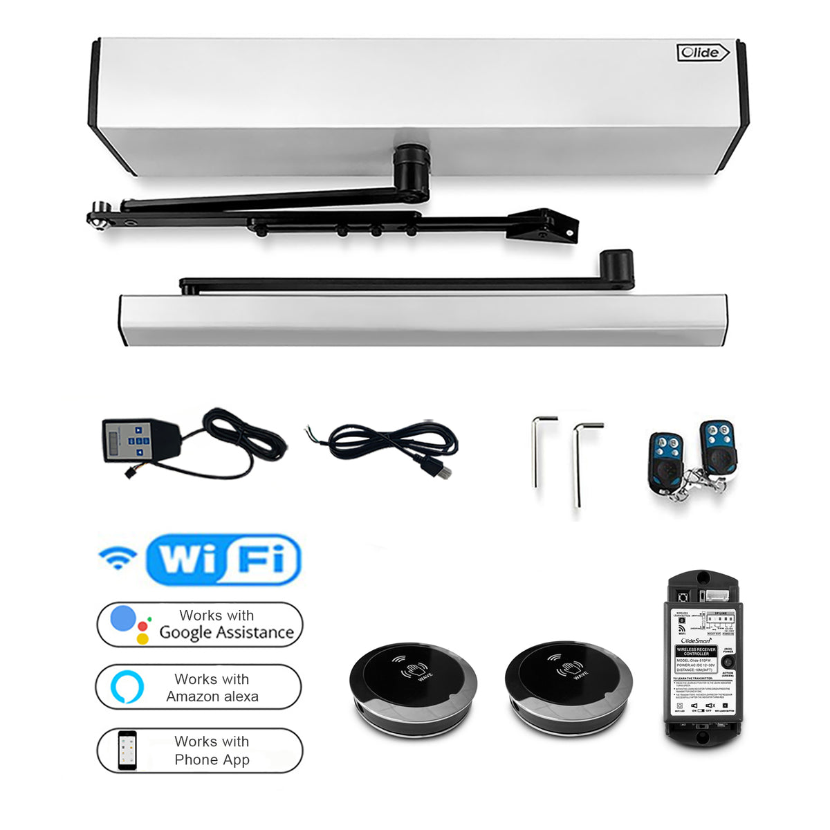 WiFi Smart Hands Free Automatic Door Opener with Wireless 2.36" Wave t ...