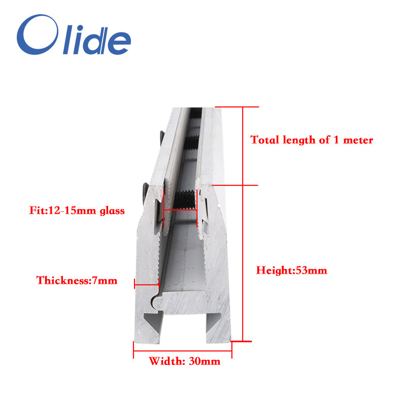 Long Glass Clamp For Automatic Glass Sliding Door Aluminium Alloy ...