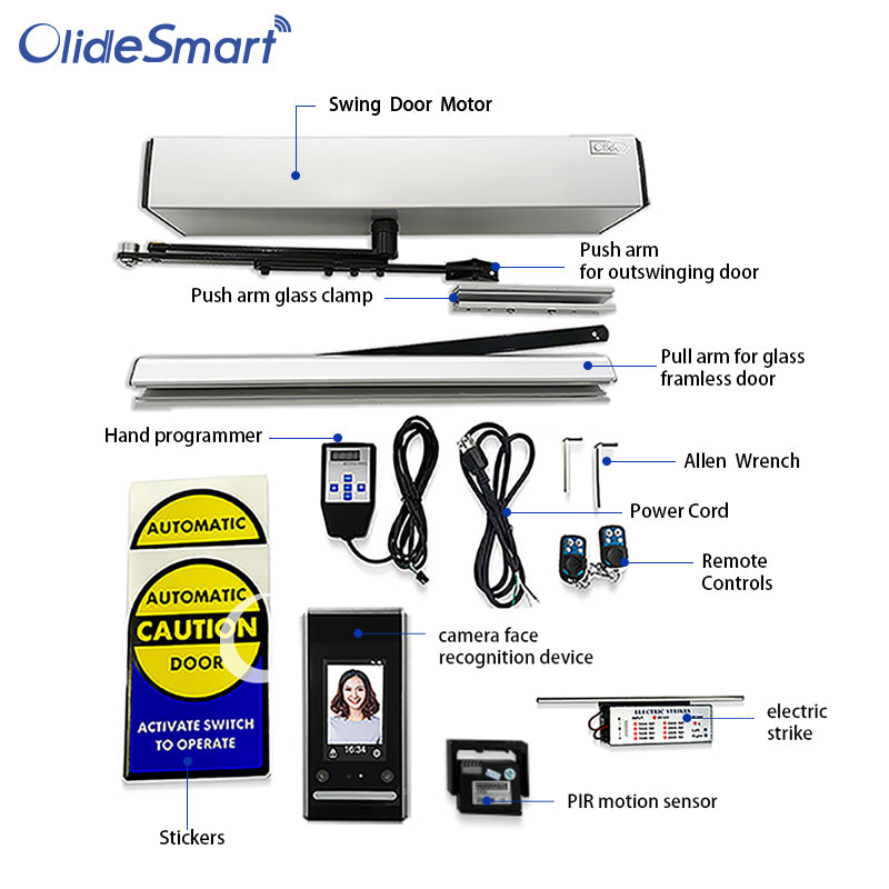 Olide-120B Touchless Automatic Swing Door With Face Recognition Attend ...